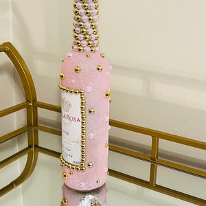 Golden Pink Pearl Glam Bottle - Birthday Gift - Glitter Decor - Luxury ...