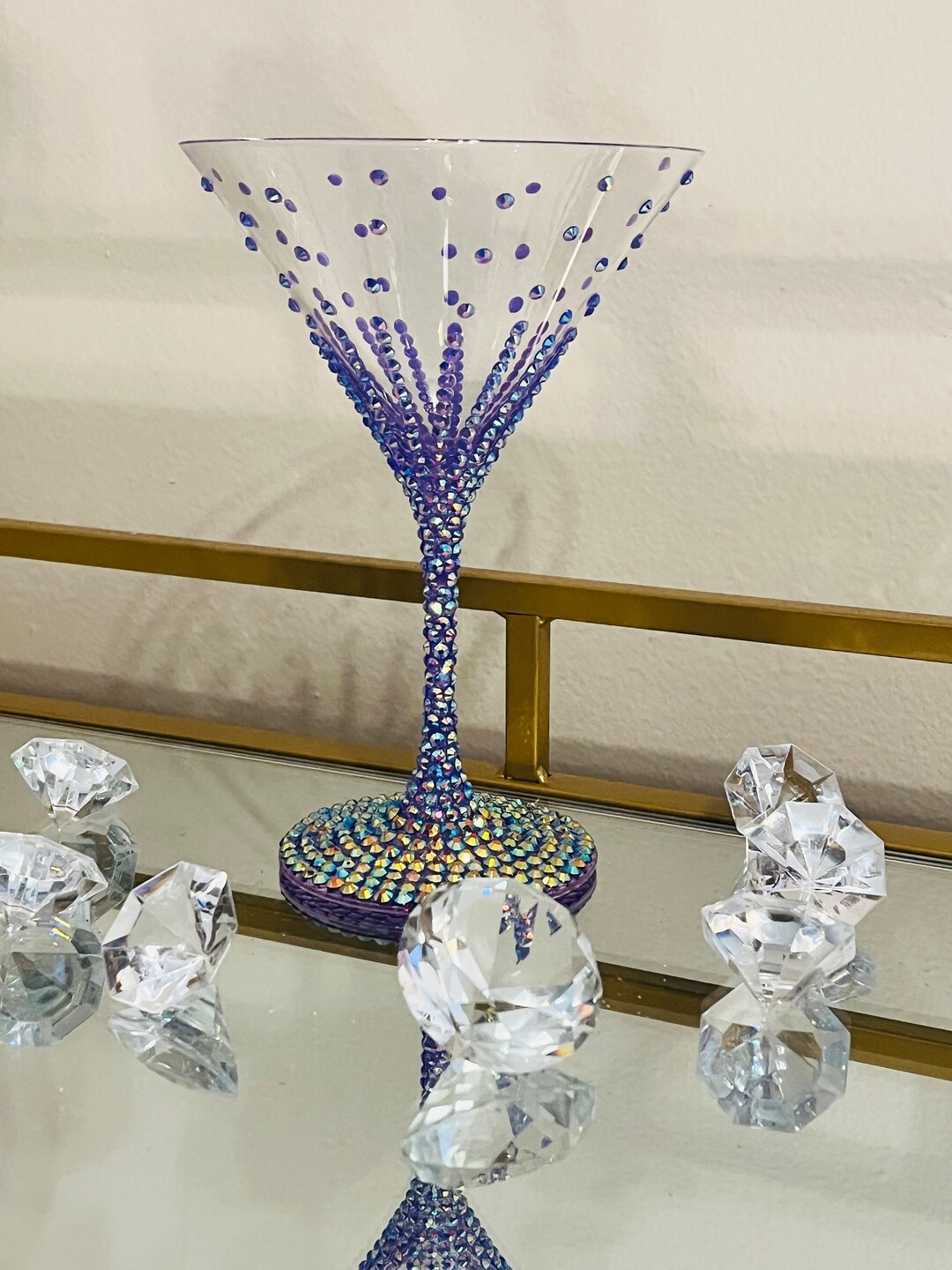 Diamond Martini Glass Bling Martini Glasses Rhinestone Glass Birthday
