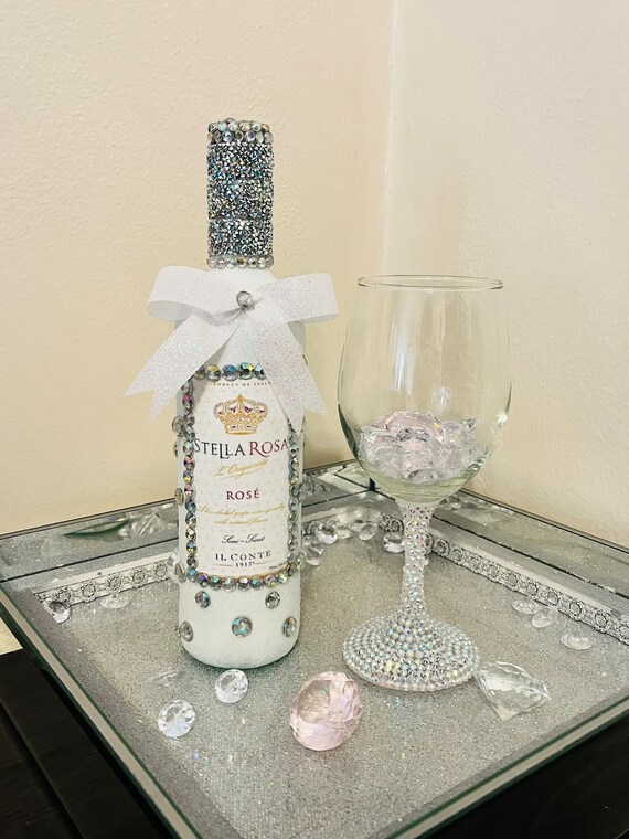White Diamonds Glam Bottle Diamond Decor Crystal Decor - Etsy