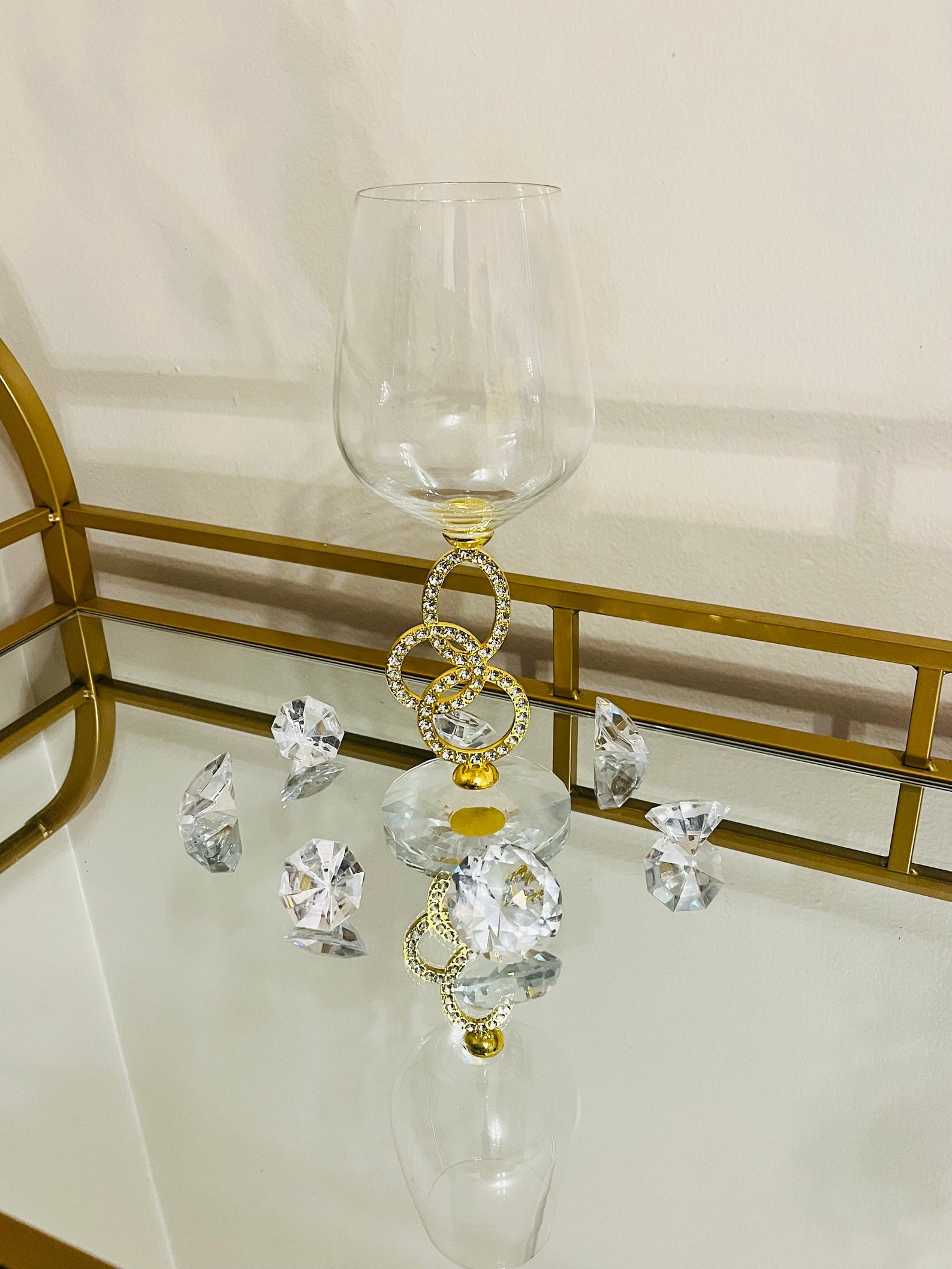 Luxury Diamond Wine Glass, Glam Rhinestone Wine Glass, Elegant Crystal ...