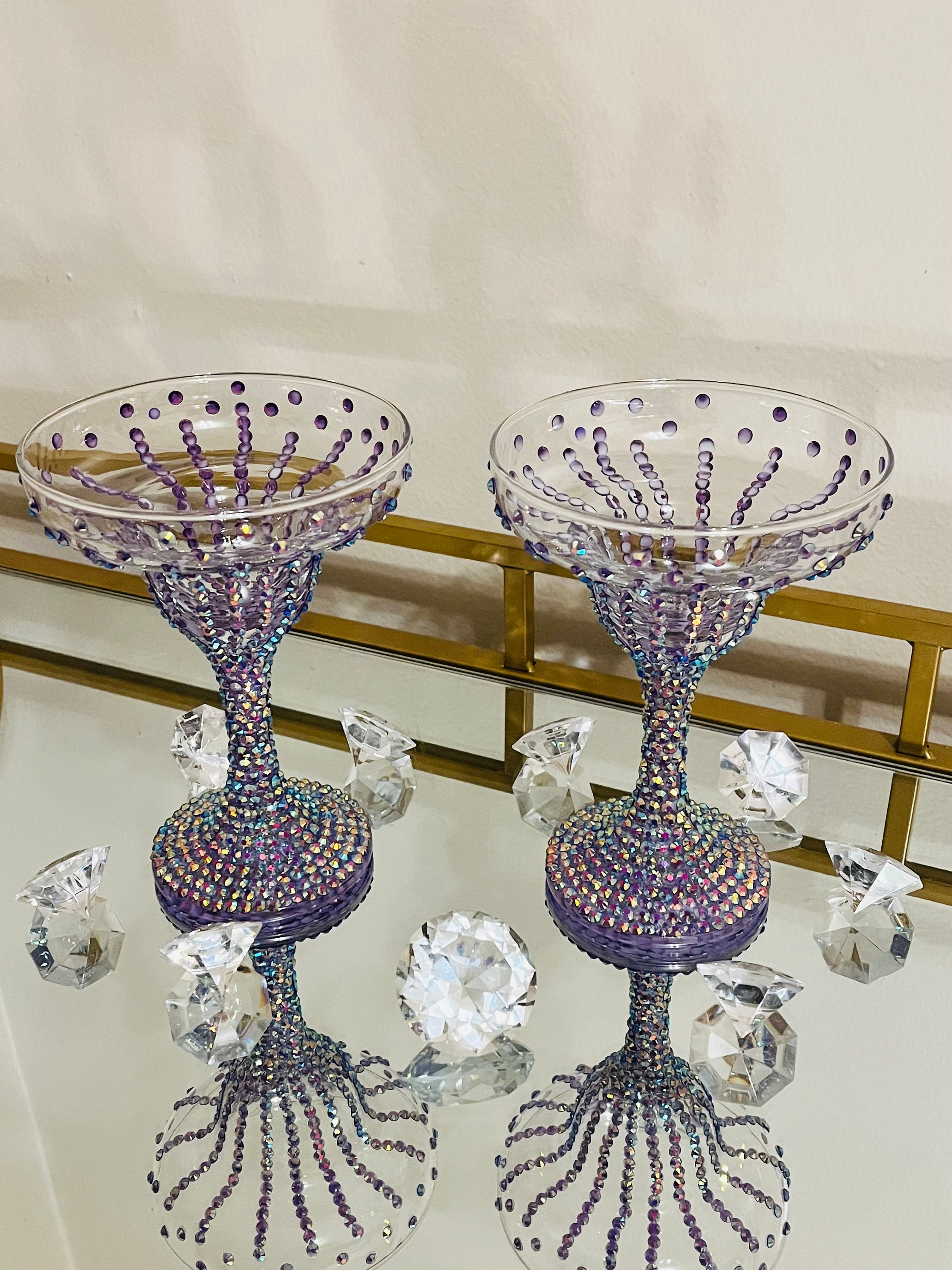 Luxury Rhinestone Margarita Glass | Crystal Cocktail Glass | Glam ...
