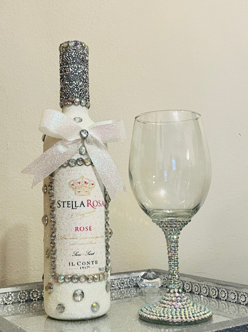 White Diamonds Glam Bottle Diamond Decor Crystal Decor - Etsy