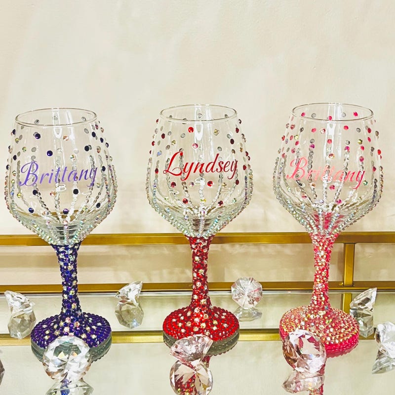 Dazzle Wine Glass - Etsy
