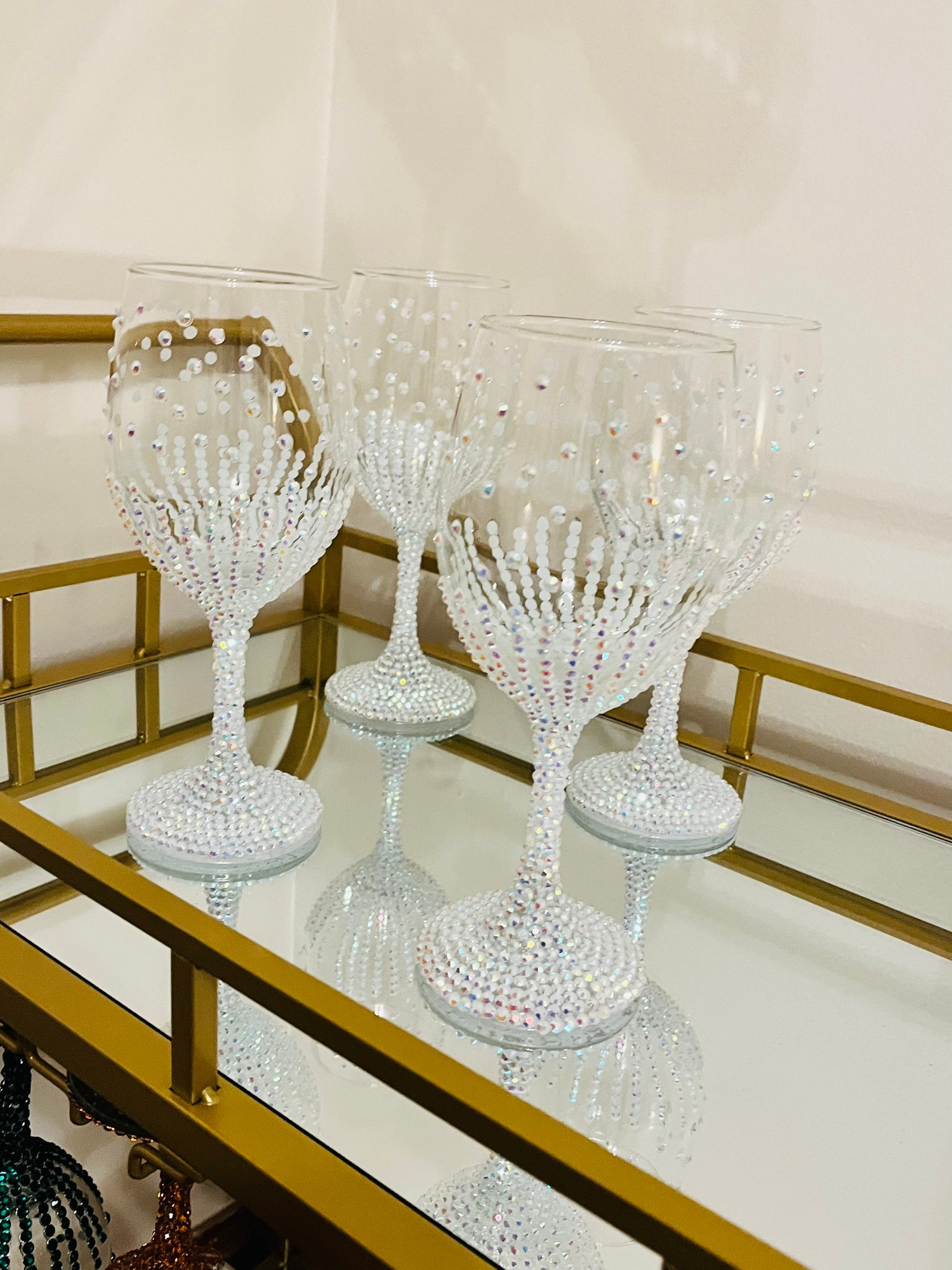 Iridescent White Diamond Wine Glass - Luxury Wine Glasses - Bling ...