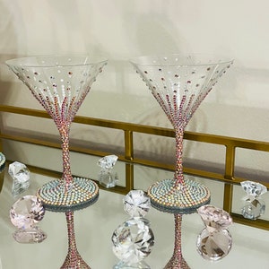 Diamond Martini Glass 2-tone - Bling Martini Glass - Valentines Day ...