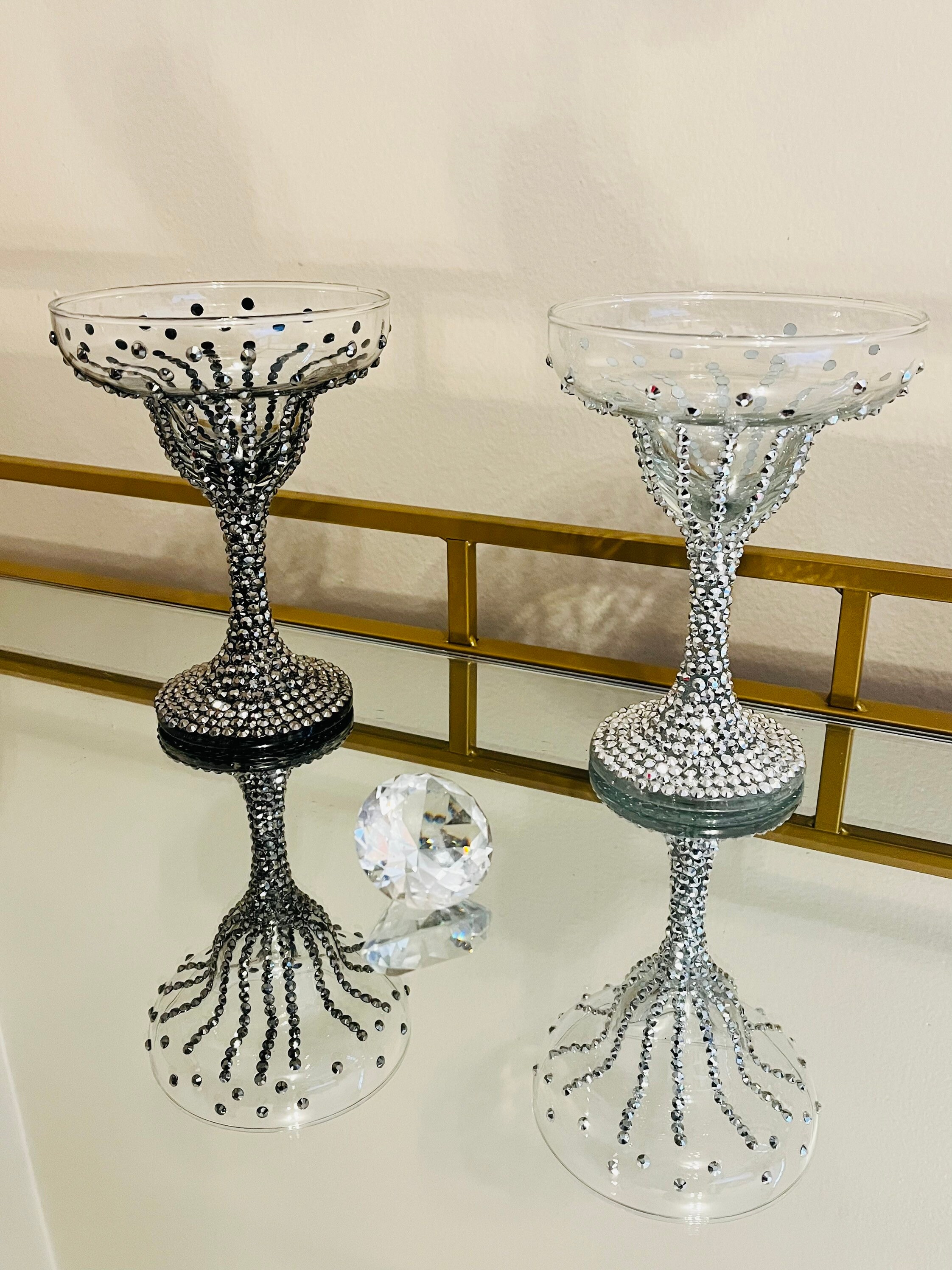 Luxury Rhinestone Margarita Glass | Crystal Cocktail Glass | Glam ...