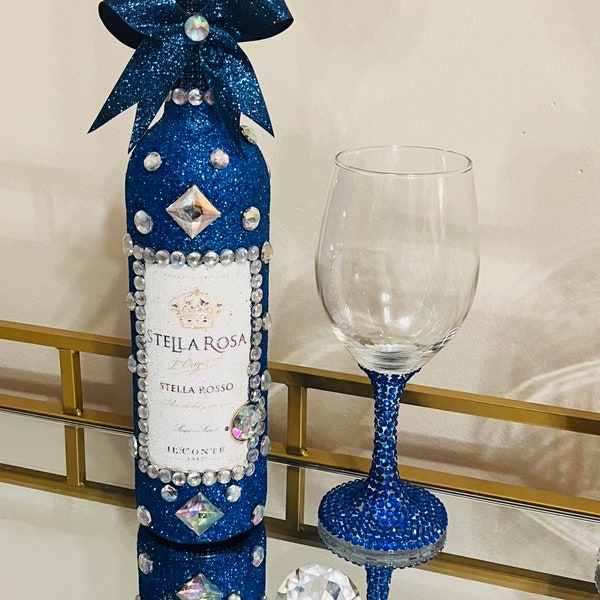 Royal Blue Diamond Bottle - Etsy