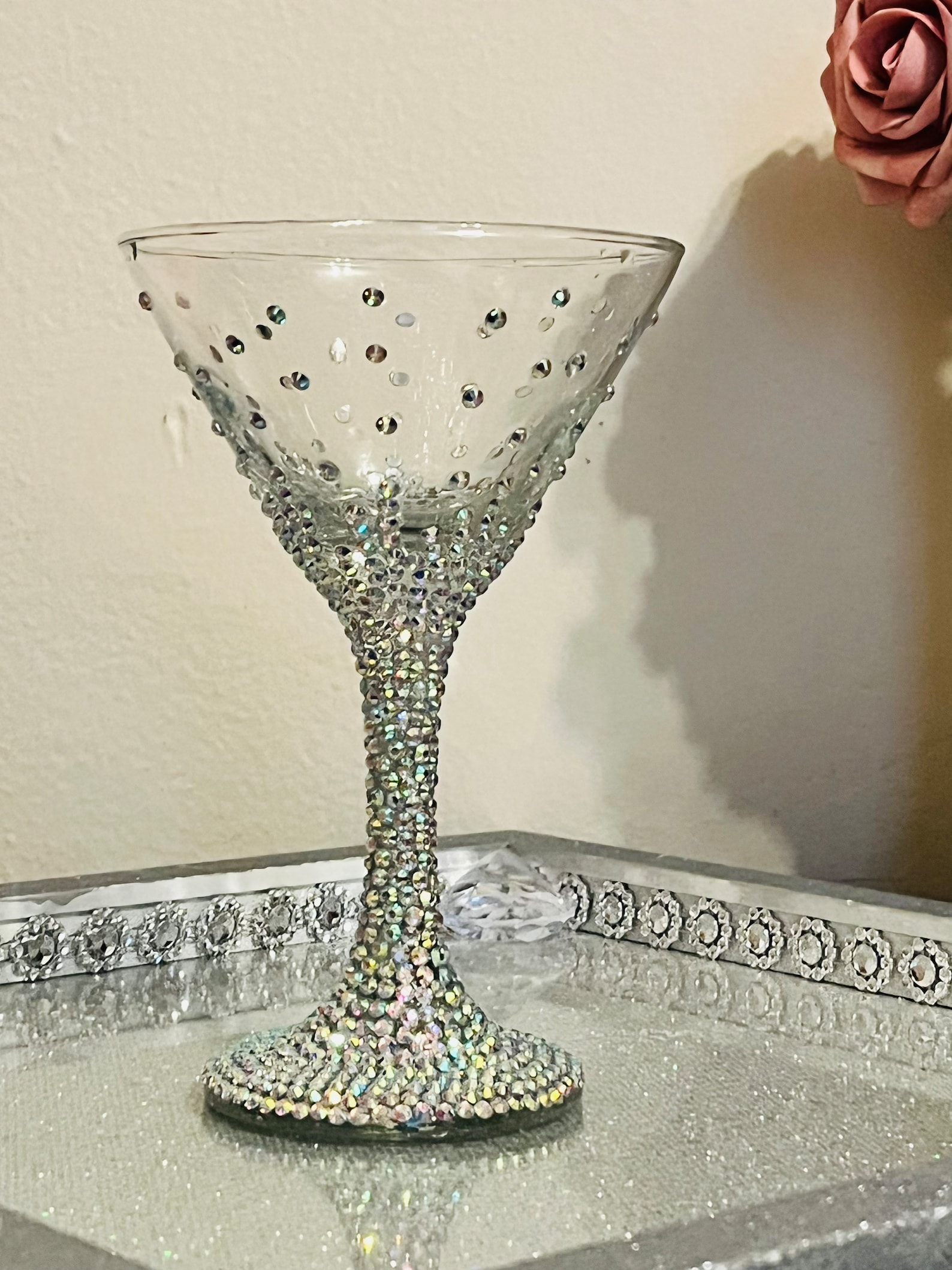 Diamond Martini Glasses Bling Martini Glass Party Decor - Etsy