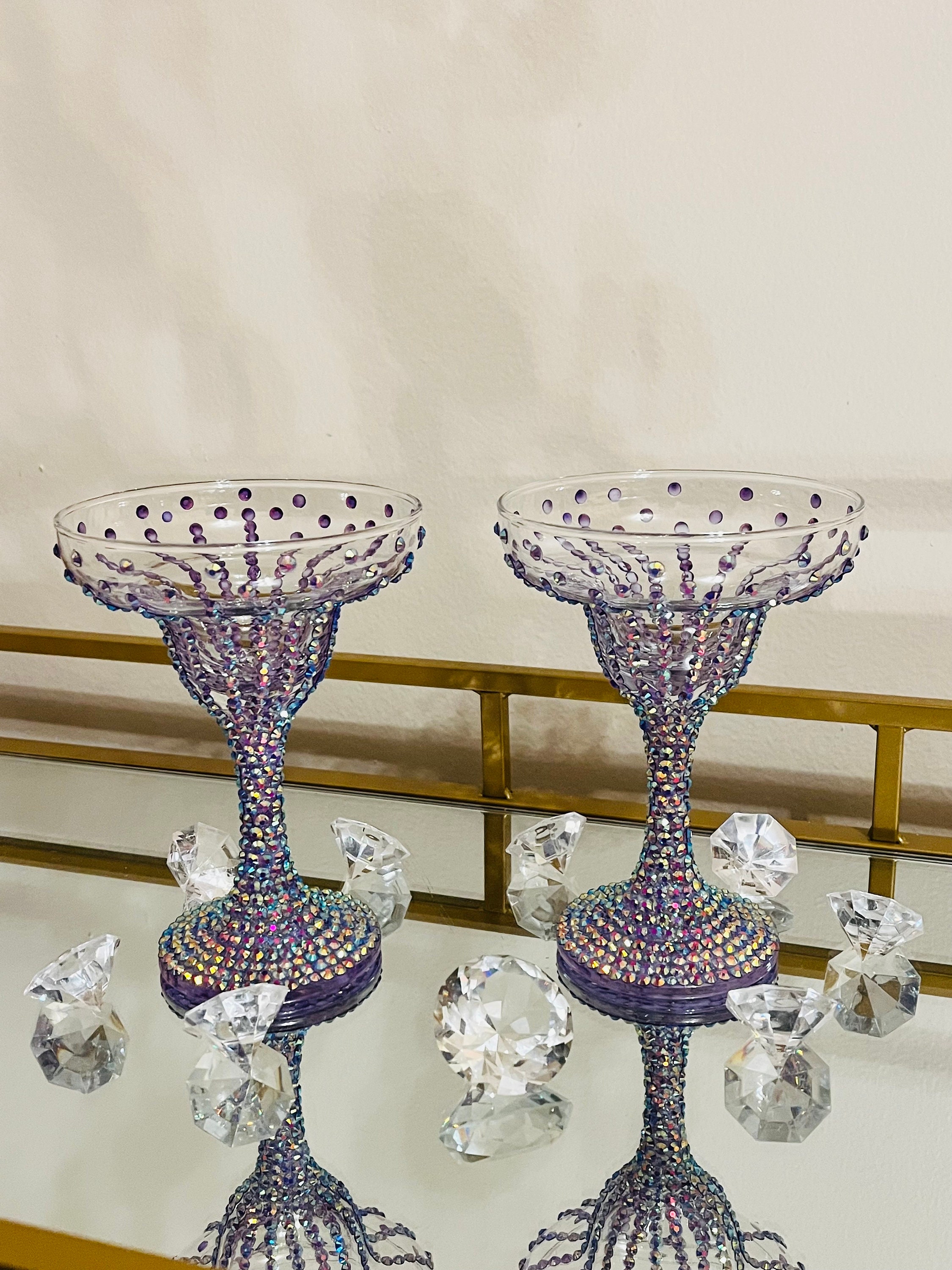 Luxury Rhinestone Margarita Glass | Crystal Cocktail Glass | Glam ...