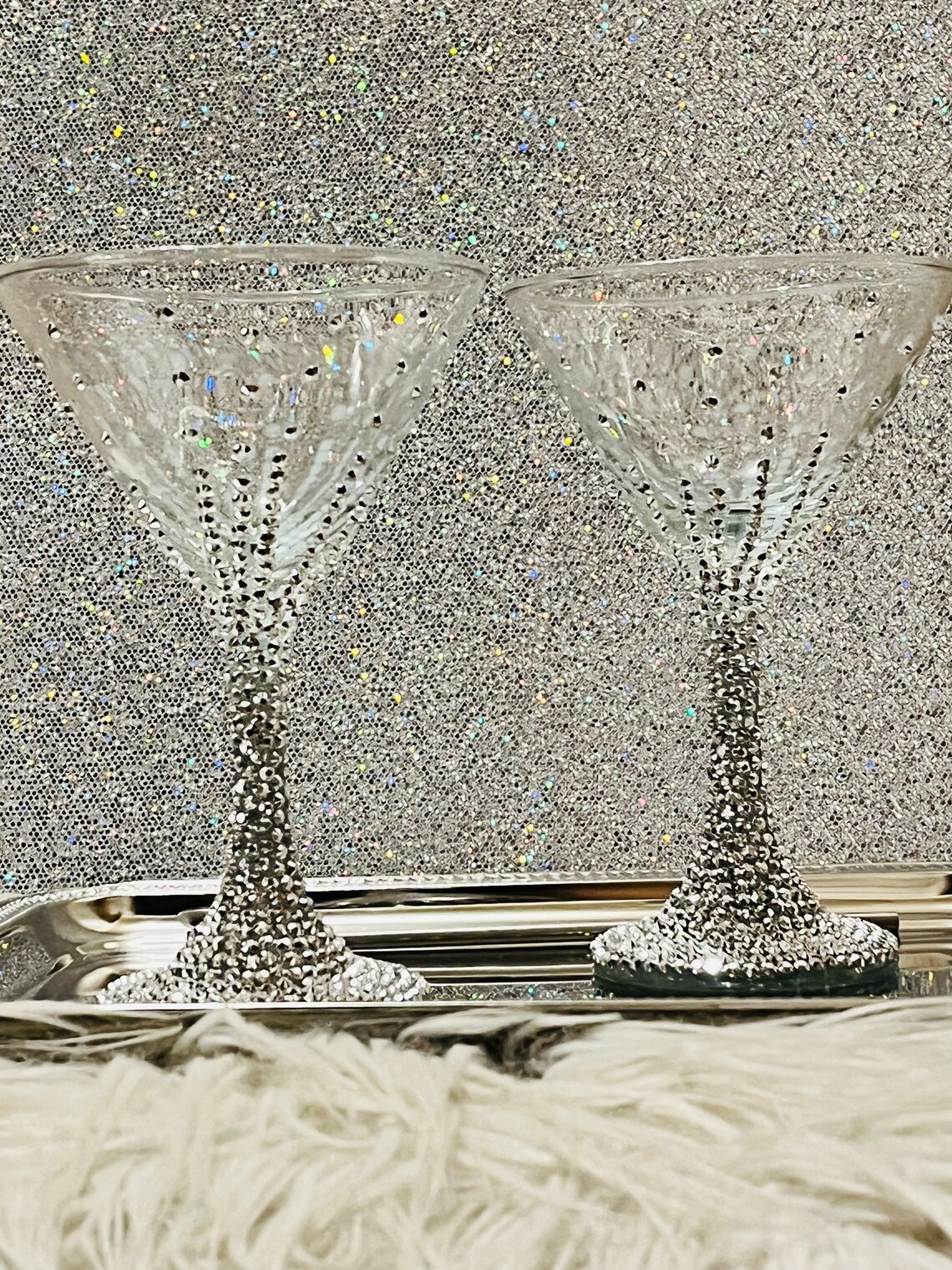 Diamond Martini Glasses Bling Martini Glass Party Decor - Etsy