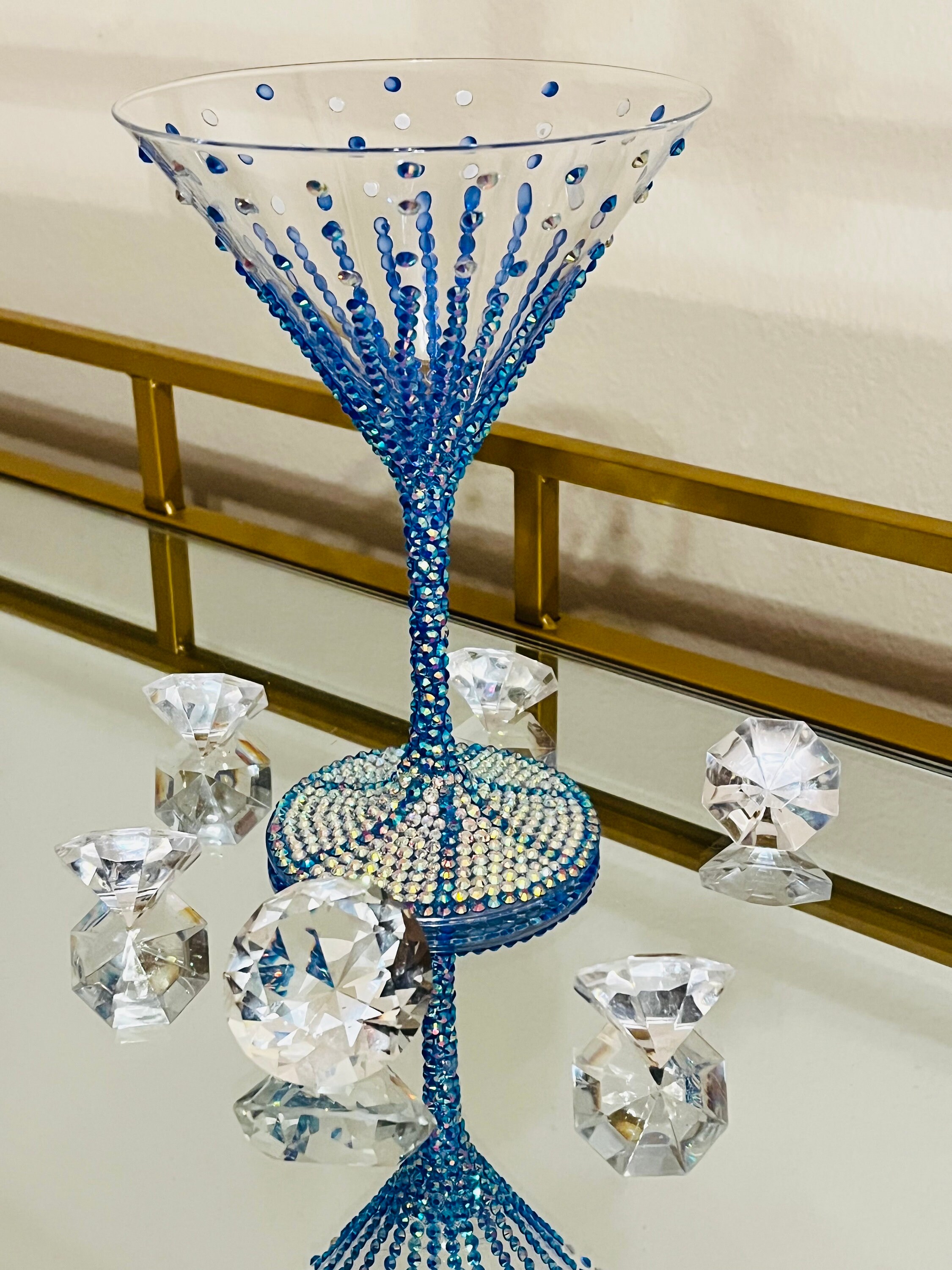Diamond Martini Glass 2-tone - Bling Martini Glass - Valentines Day ...