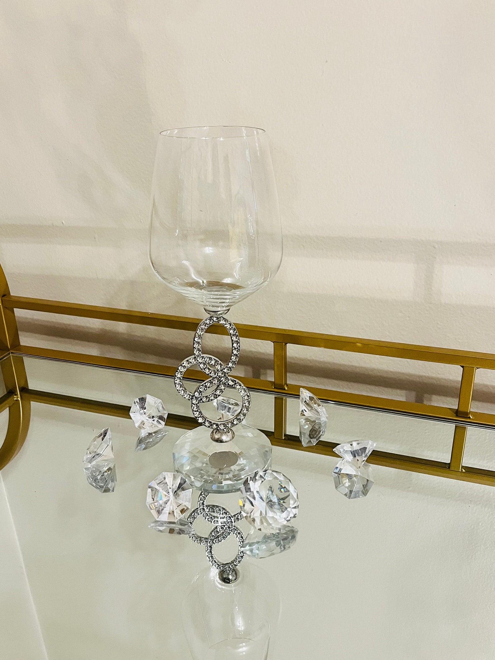 Luxury Diamond Wine Glass, Glam Rhinestone Wine Glass, Elegant Crystal ...