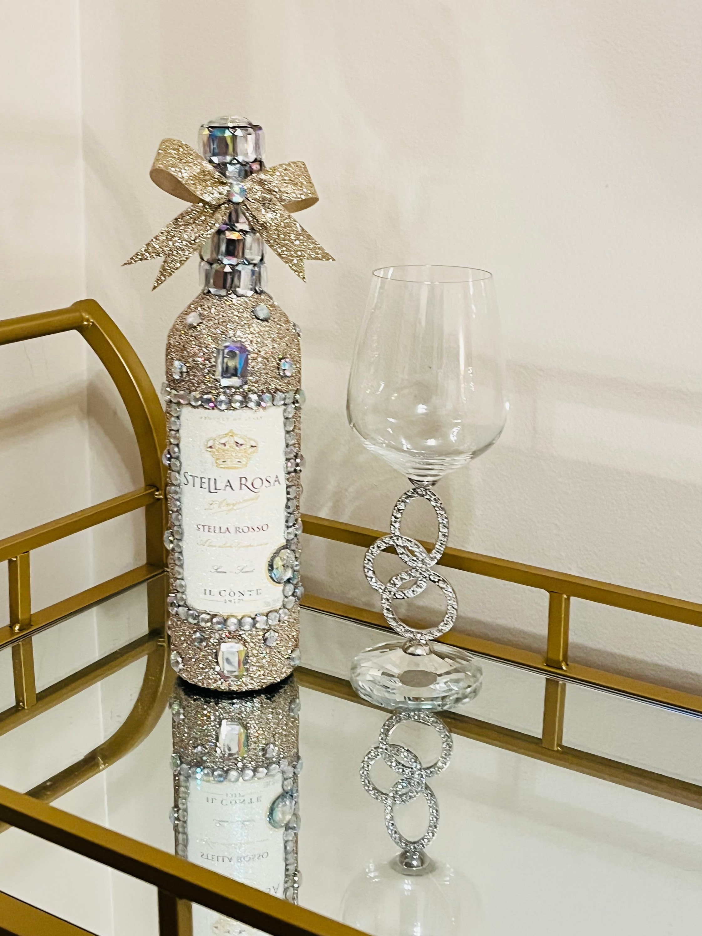Luxury Diamond Wine Glass, Glam Rhinestone Wine Glass, Elegant Crystal ...