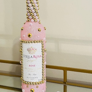 Golden Pink Pearl Glam Bottle - Birthday Gift - Glitter Decor - Luxury ...