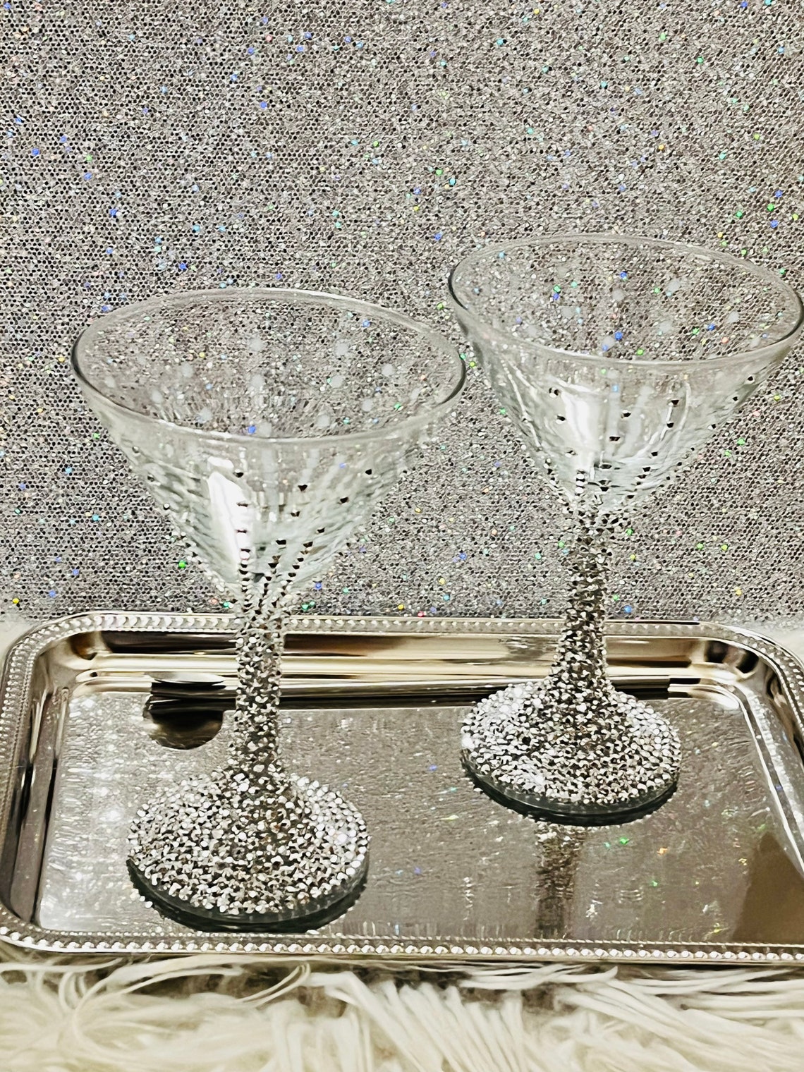 Diamond Martini Glasses Bling Martini Glass Party Decor - Etsy
