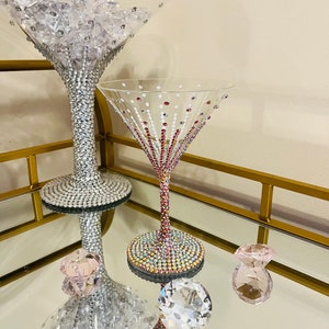 Diamond Martini Glass 2-tone - Bling Martini Glass - Valentines Day ...
