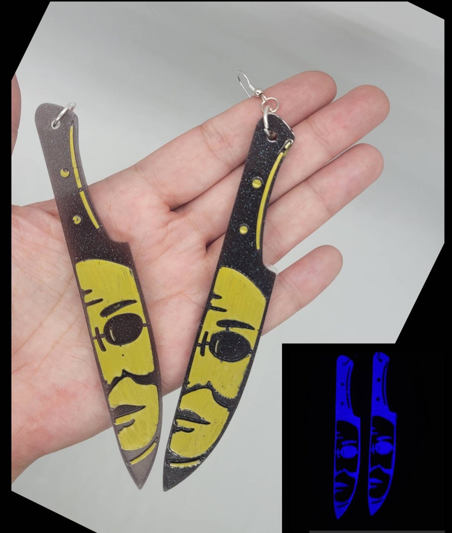Slasher Knife Horror Movie Resin Earrings - Etsy