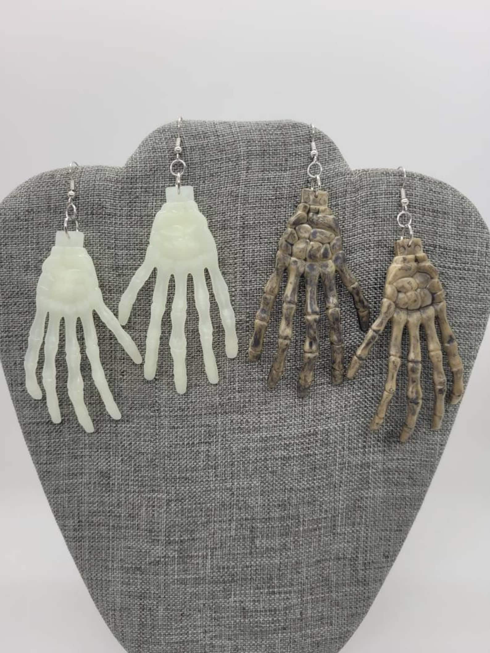 Skeleton Hands Lightweight Halloween Earrings - Etsy