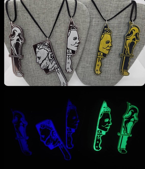 Slasher Knife Horror Movie Glow in the Dark Large Pendants - Etsy
