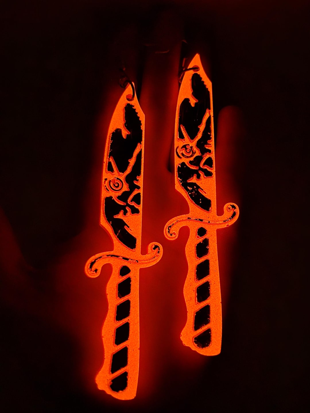 Chucky Childs Play Switchblade Knife Horror Glow in the Dark Earrings ...