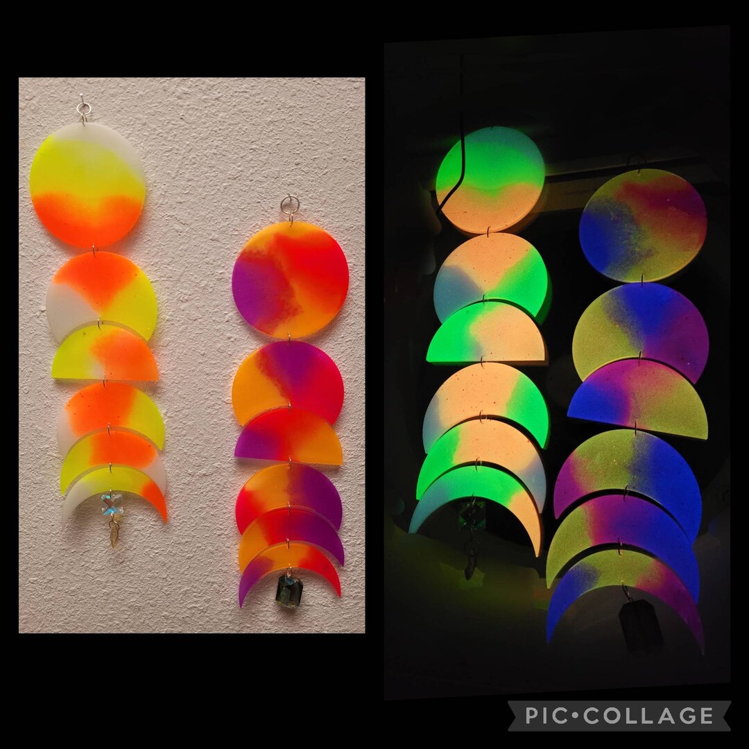 Large Glow Moon Phases Resin Wall or Window Decor - Etsy