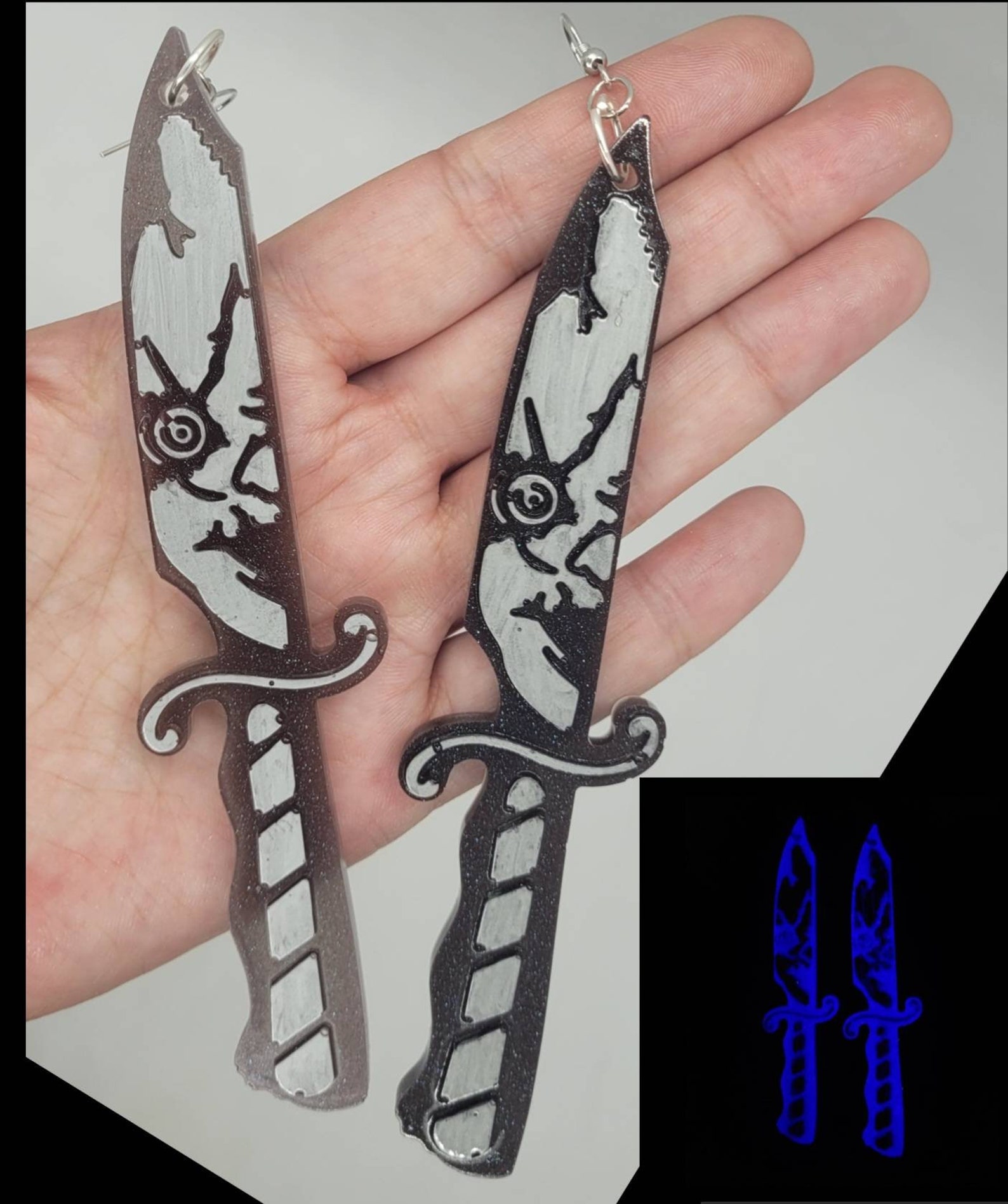 Slasher Knife Horror Movie Resin Earrings - Etsy