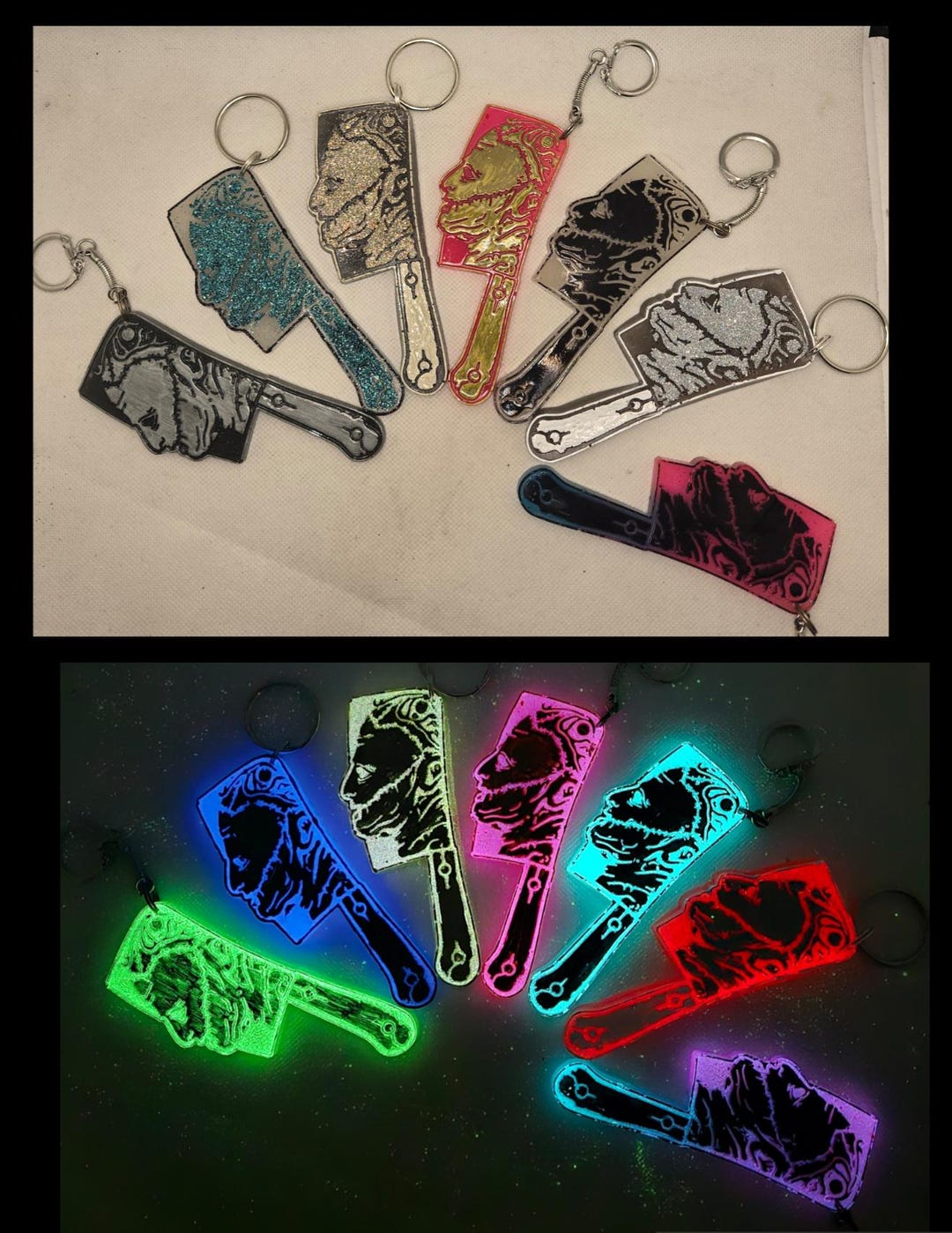 Leatherface Cleaver Knife Horror Glow in the Dark Keychains - Etsy