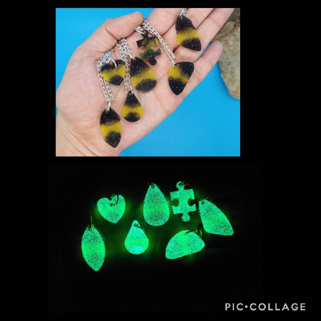 Glow Thin Yellow Line EMS Support Resin Pendants - Etsy