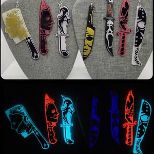 Slasher Knife Horror Movie Resin Earrings - Etsy