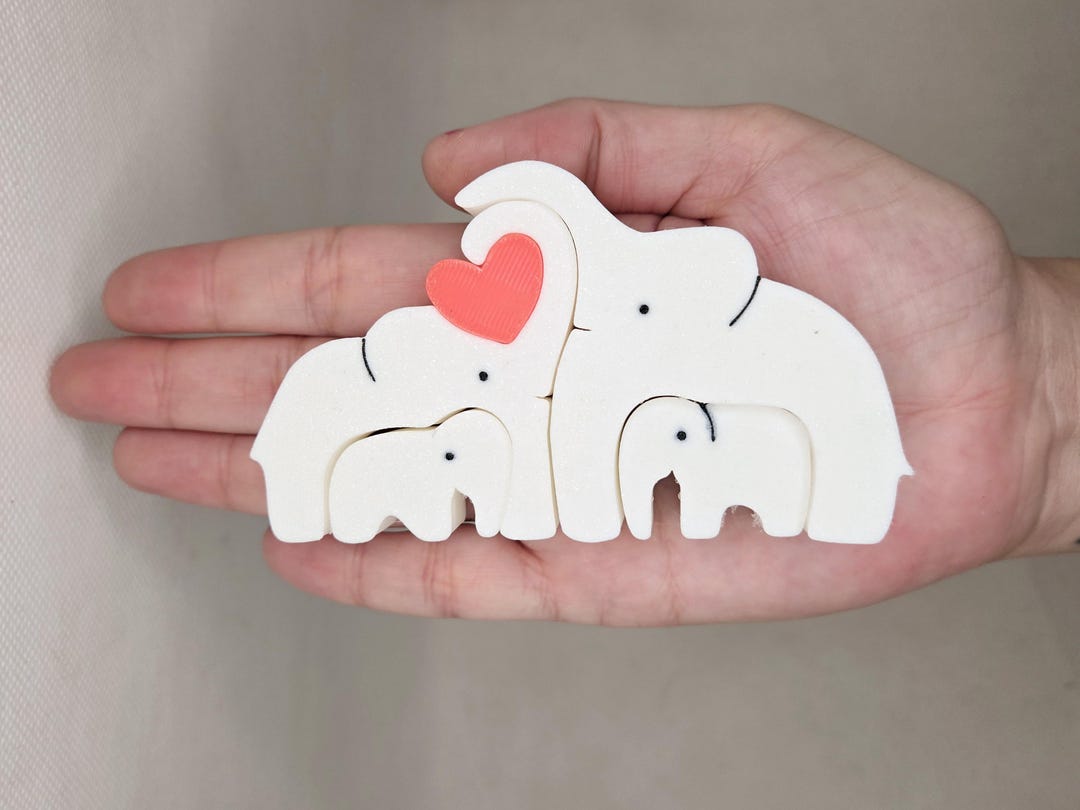 3d Printed Elephants, Valentine’s Decor, Elephant Family, Elephants ...