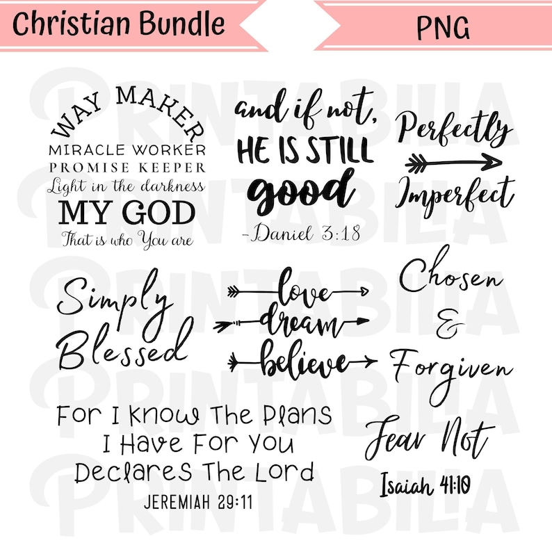 Christian Bundle, Bible Verses, Christian PNG, Faith, Scripture, Quote ...