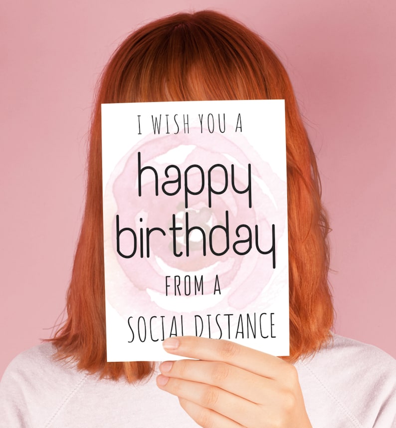 Social Distance Birthday Card, Printable, Funny Birthday Card, Social ...