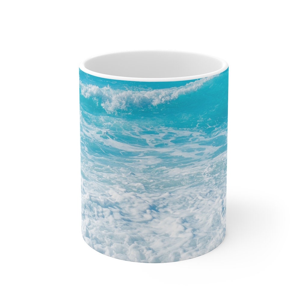 Beach House Gift Mug, Ocean Waves, Sea Life, Beach Mug, Coastal Beach ...