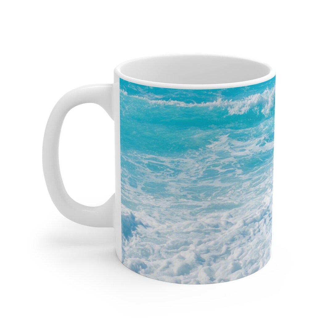 Beach House Gift Mug, Ocean Waves, Sea Life, Beach Mug, Coastal Beach ...