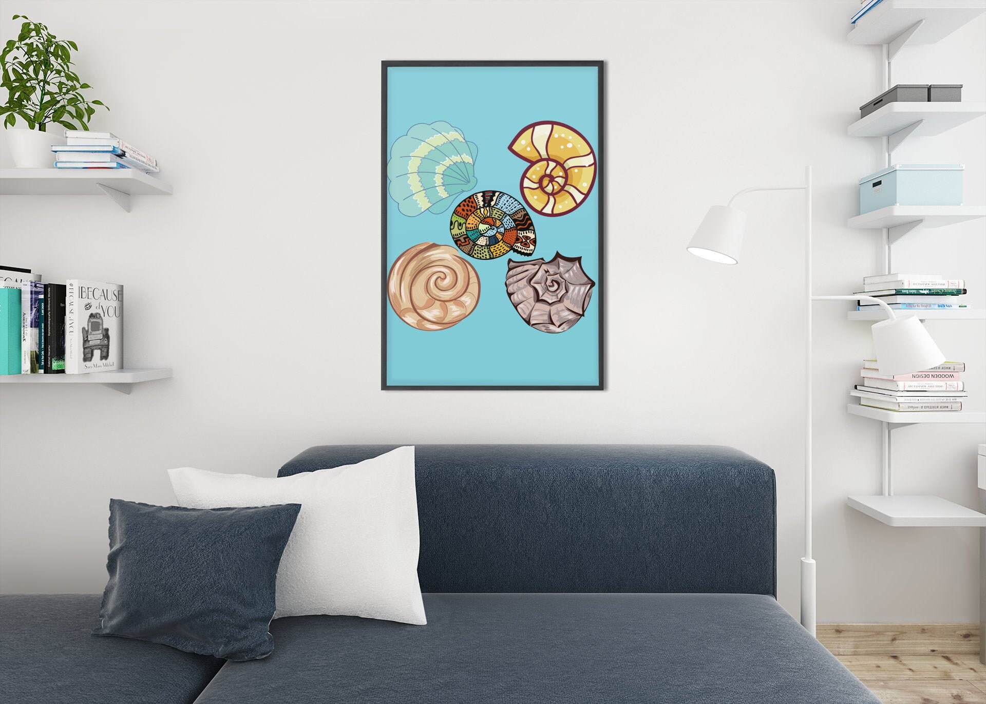 Sea Shells Print, Sea Shells Wall Art, Sea Life, Printable, Conch ...