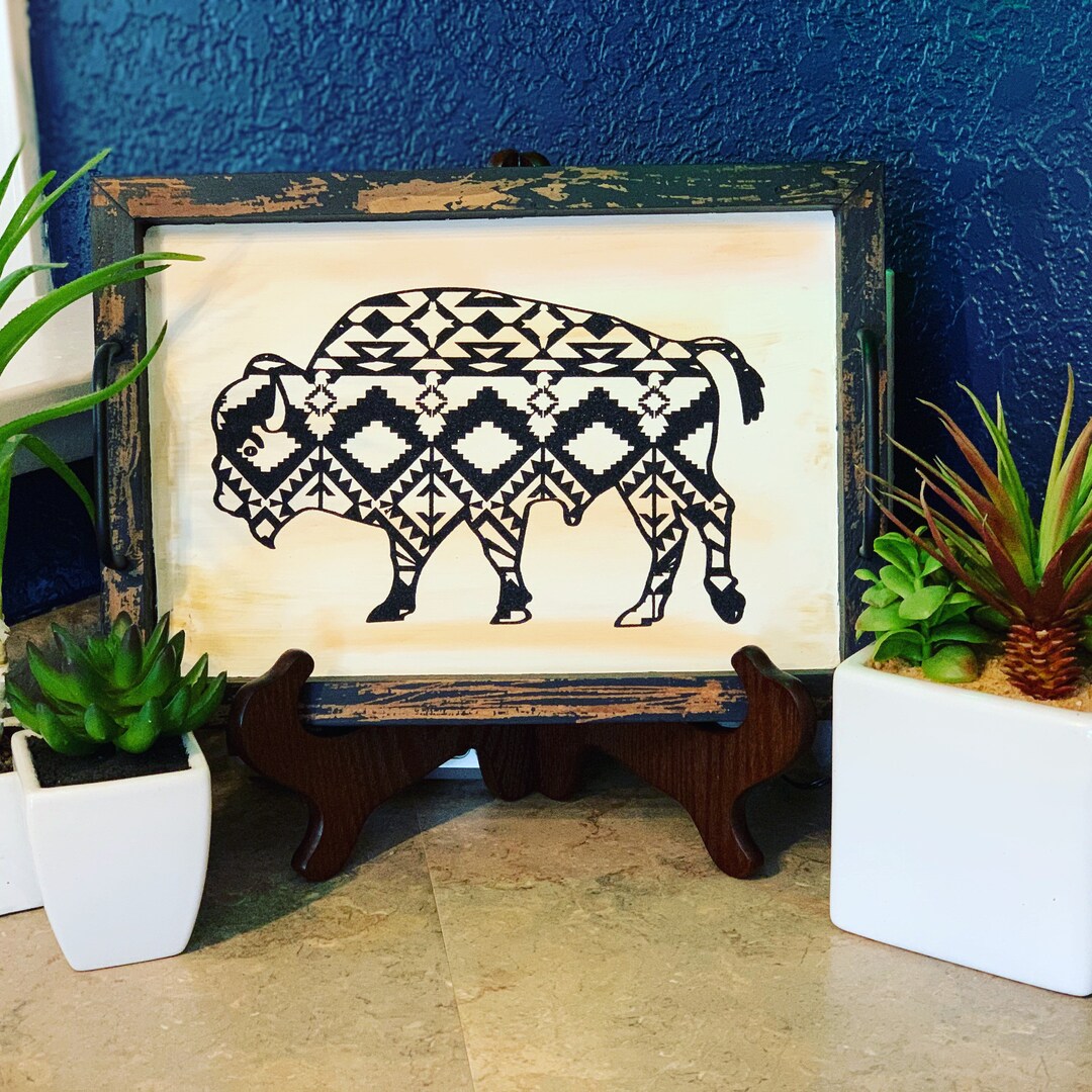 Southwest Buffalo Tray, Aztec Buffalo Tray, Made in Wyoming for Mother ...
