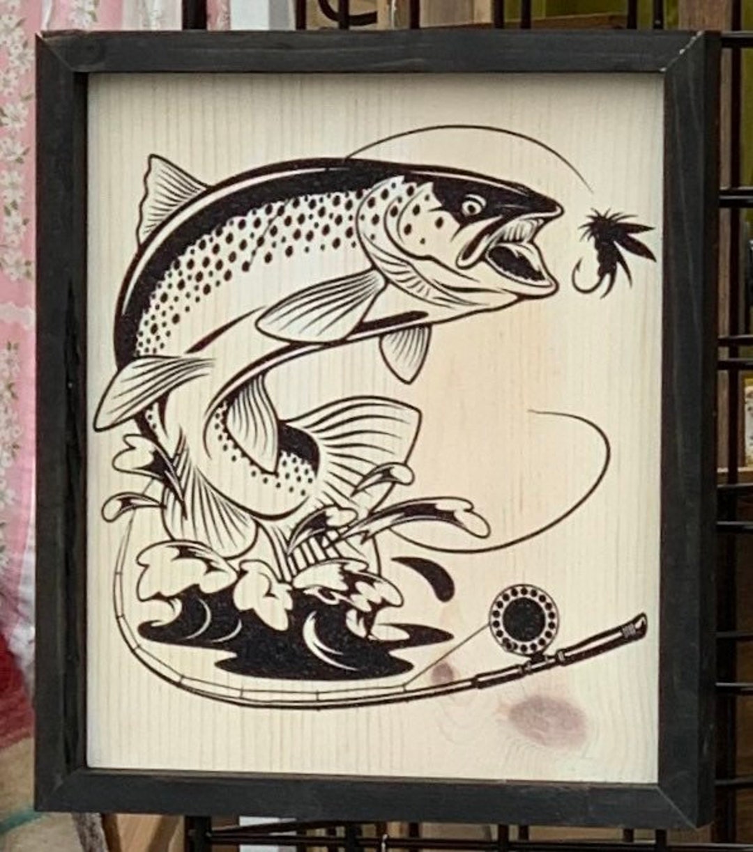Trout Fly Fishing Sign, Wildlife Decor, Moose Sign, Bear Sign, Wyoming ...
