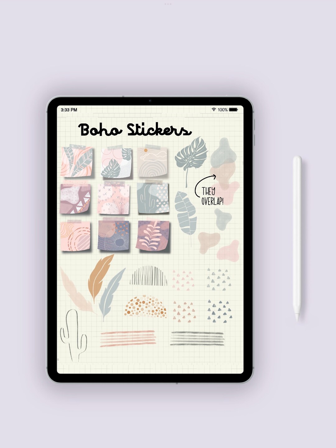 Boho Sticky Notes Digital Stickers, Back to School, Planner Stickers ...