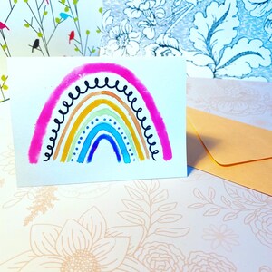 Assorted Hand-painted Watercolor Rainbow Greeting Cards, Unique Blank ...