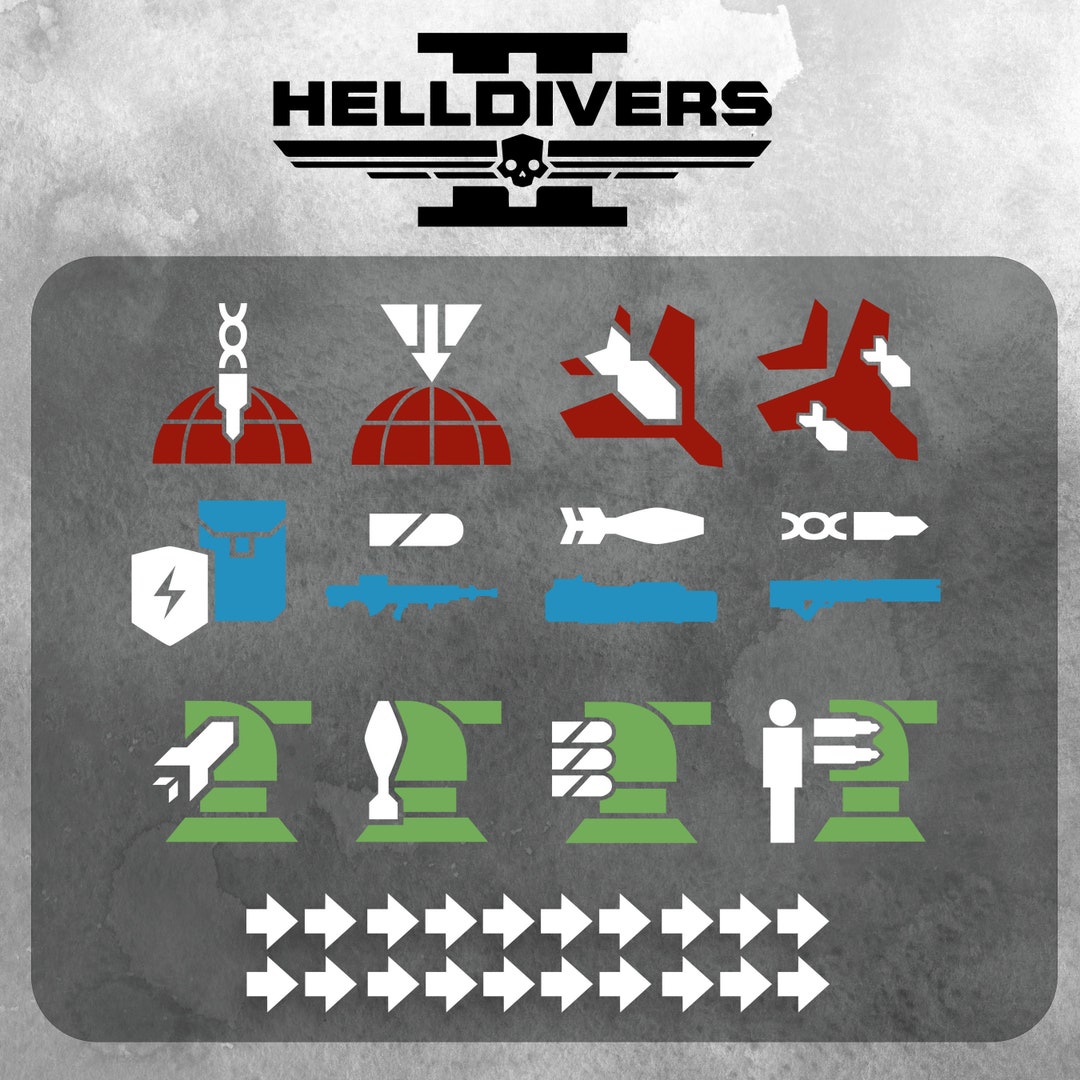 Helldivers 2 Stratagem Vinyl Decal Set, for Democracy, Gamer Skull ...