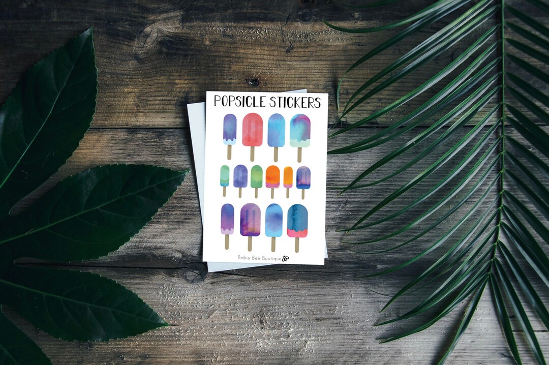Summer Watercolor Popsicle Sticker Pack | Aesthetic Adulting Stickers ...
