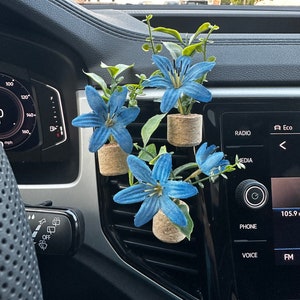 Tiny Potted Plant Car Essential Oil Diffuser, Plant Lover A/C Vent Clip ...