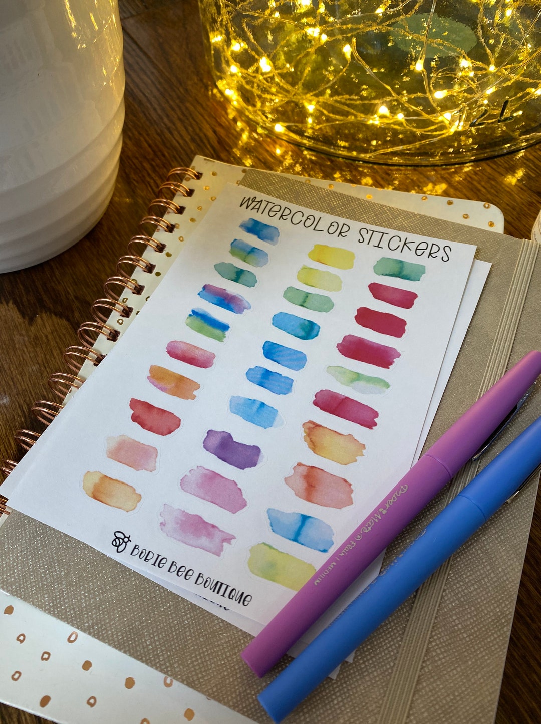 Watercolor Swatch Sticker Sheet 2 Pack Stickers for Notebook Painting ...