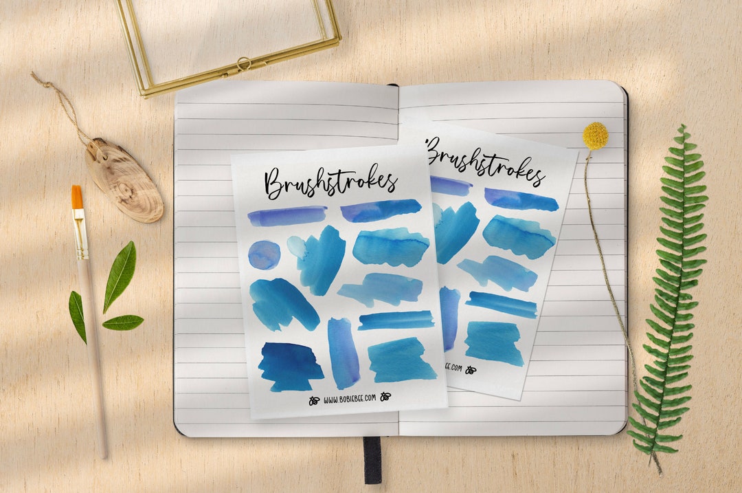 Watercolor Brushstroke Sticker Sheet Set, Stickers for Notebook ...