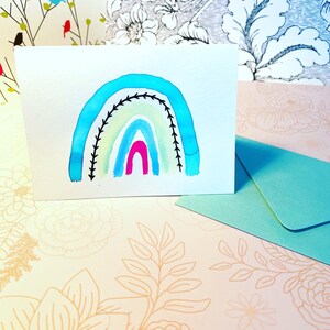 Assorted Hand-painted Watercolor Rainbow Greeting Cards, Unique Blank ...