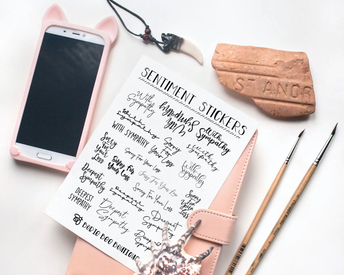 Sentiment Sticker Pack Inspirational Phrase Stickers - Etsy