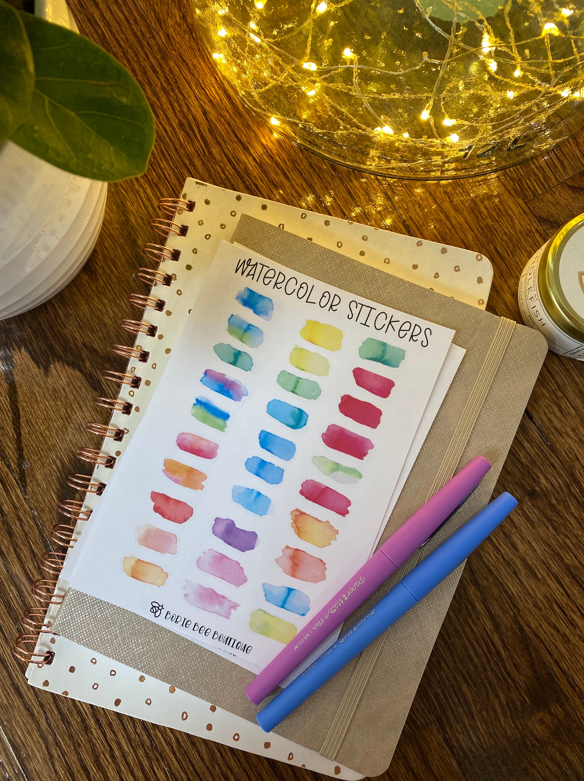 Watercolor Swatch Sticker Sheet 2 Pack Stickers for Notebook - Etsy