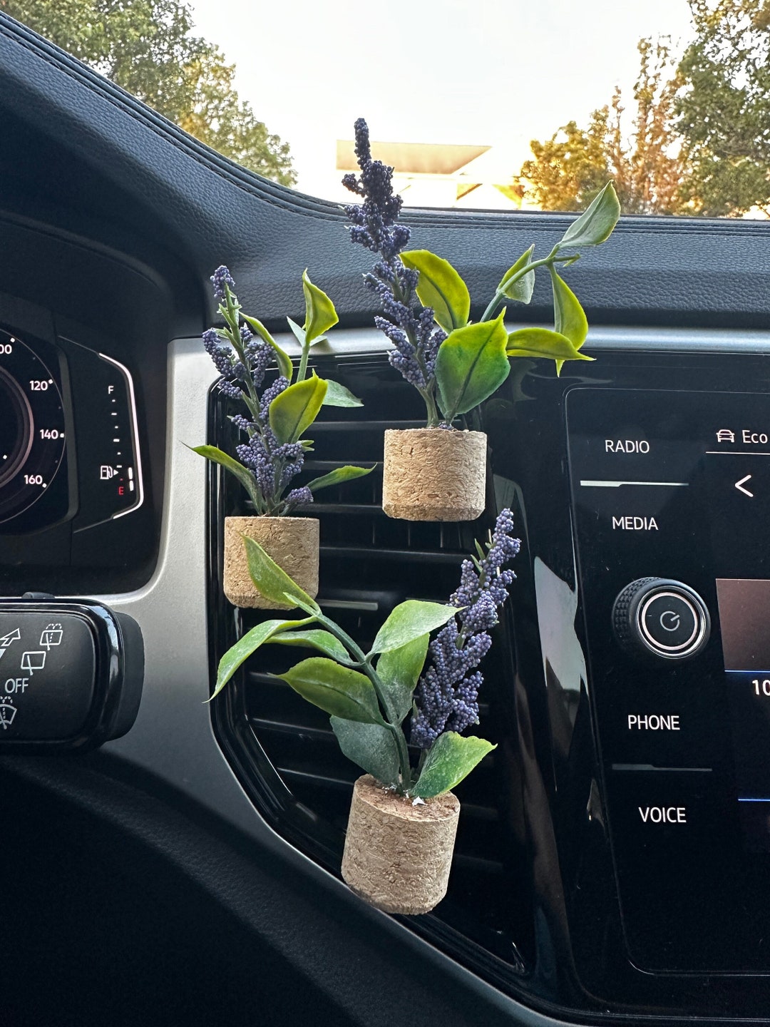 Tiny Potted Plant Car Essential Oil Diffuser, Plant Lover A/C Vent Clip ...