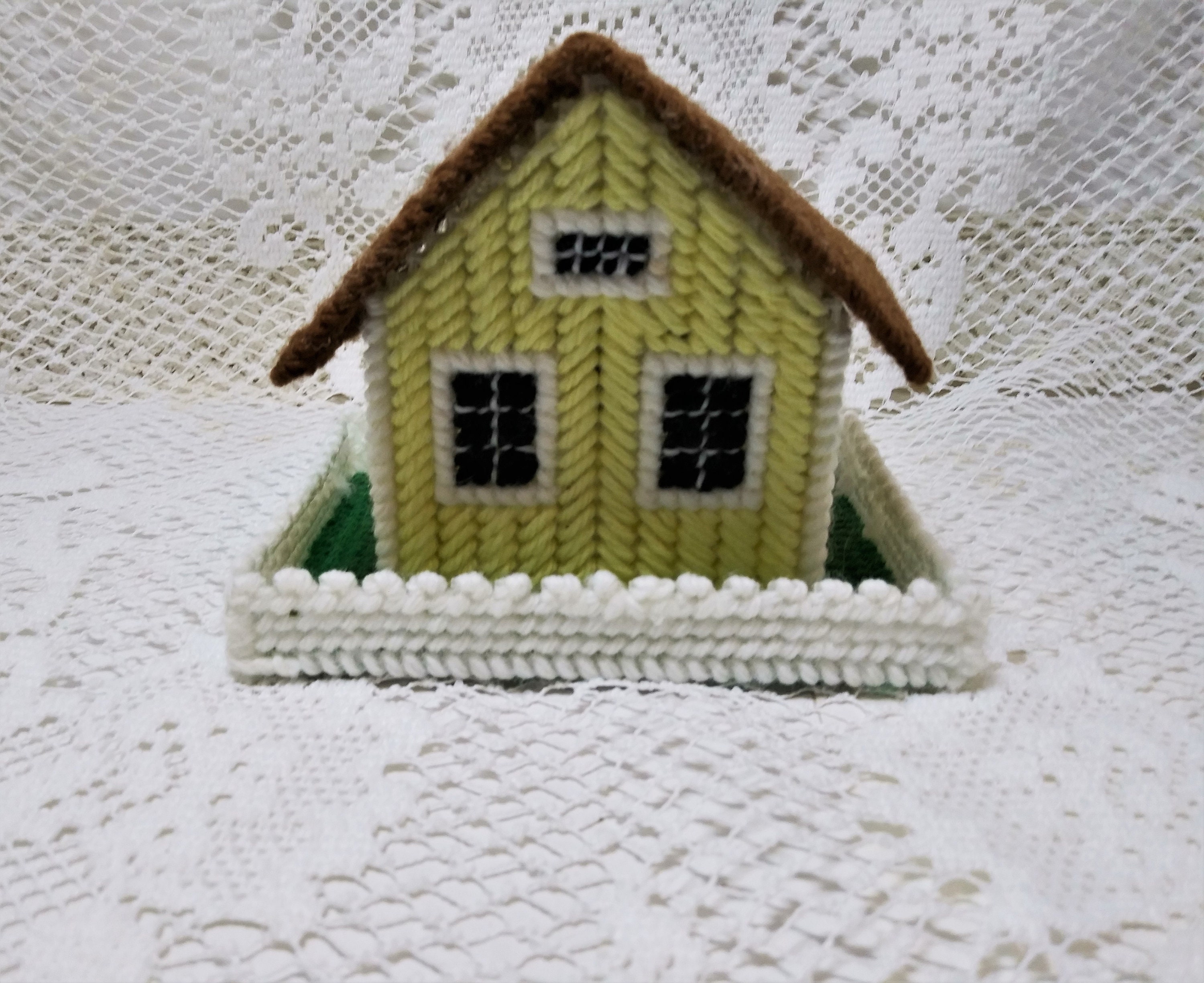 Vintage Plastic Canvas Houses Hand Made Five to Choose | Etsy