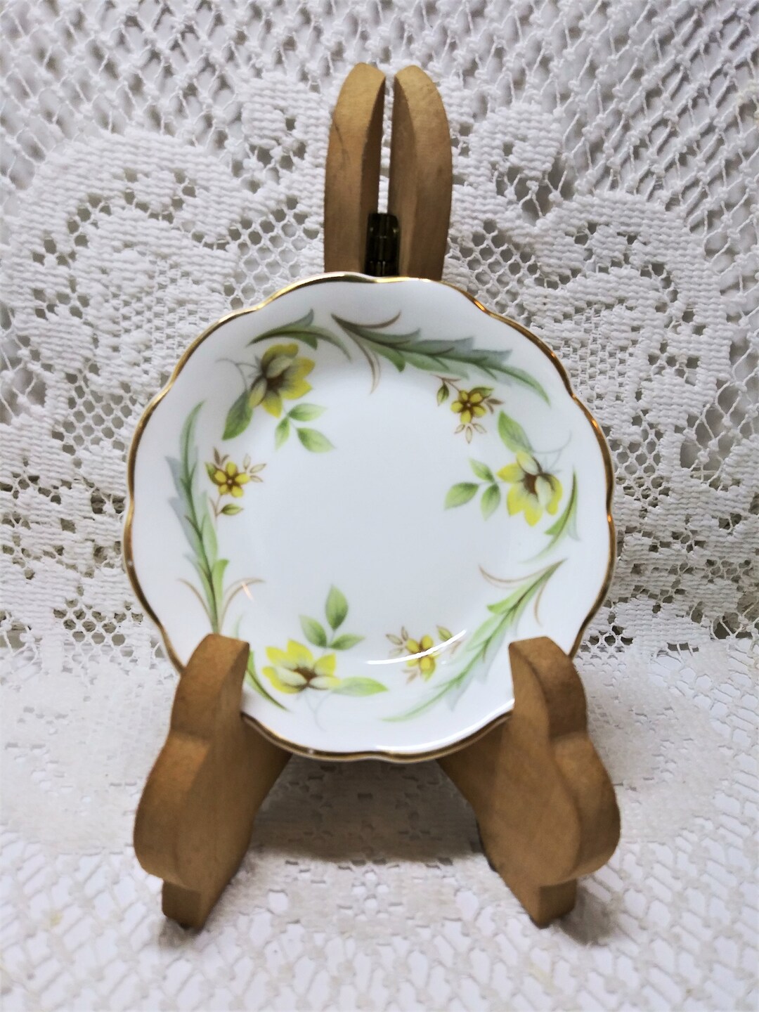 Vintage Royal Grafton Evesham Pin Dish: Fine Bone China With Yellow ...